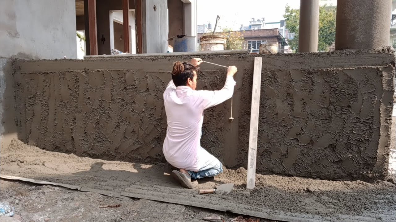 plastering techniques wall plastering cement Sand plastering work # ...