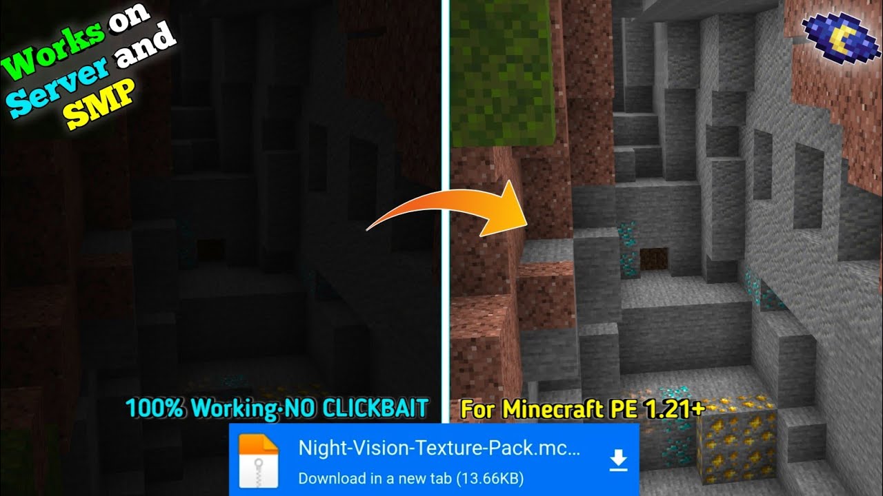 Night Vision Texture Pack For Minecraft PE 1.21+ | Minecraft Night ...