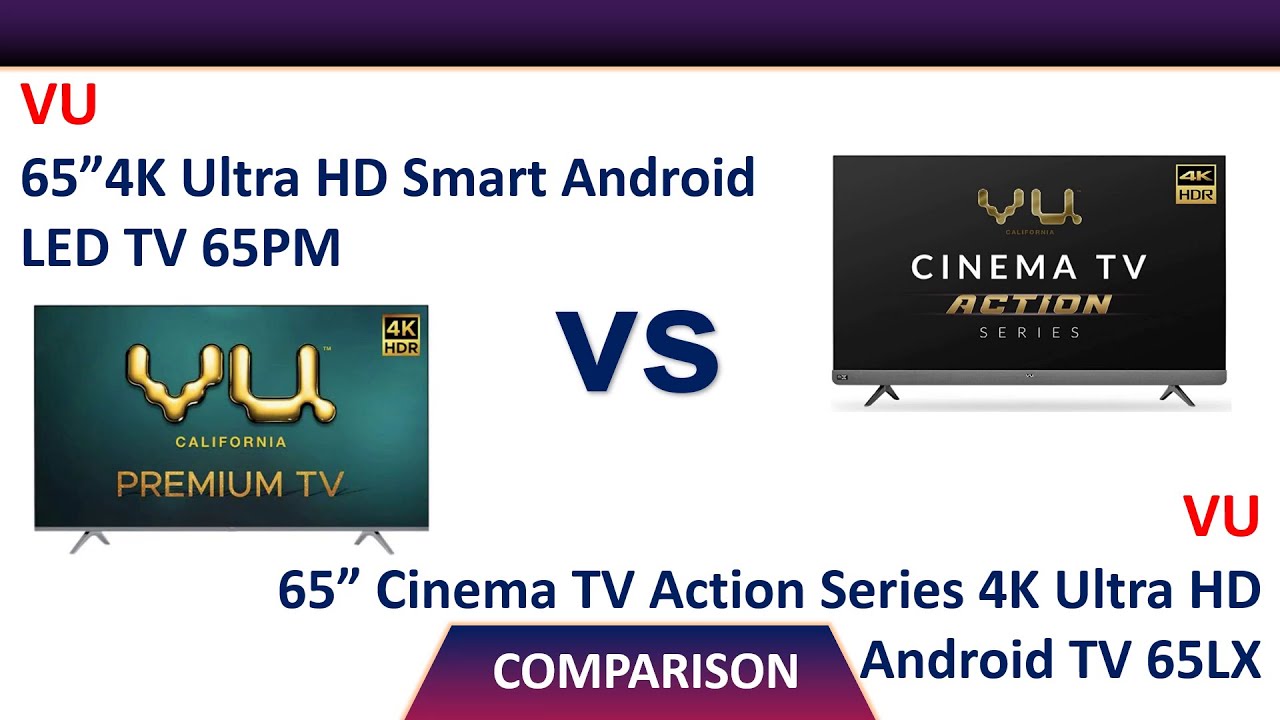 VU 65 Inch 4K Ultra HD Smart Android LED TV VS VU Cinema TV Action ...