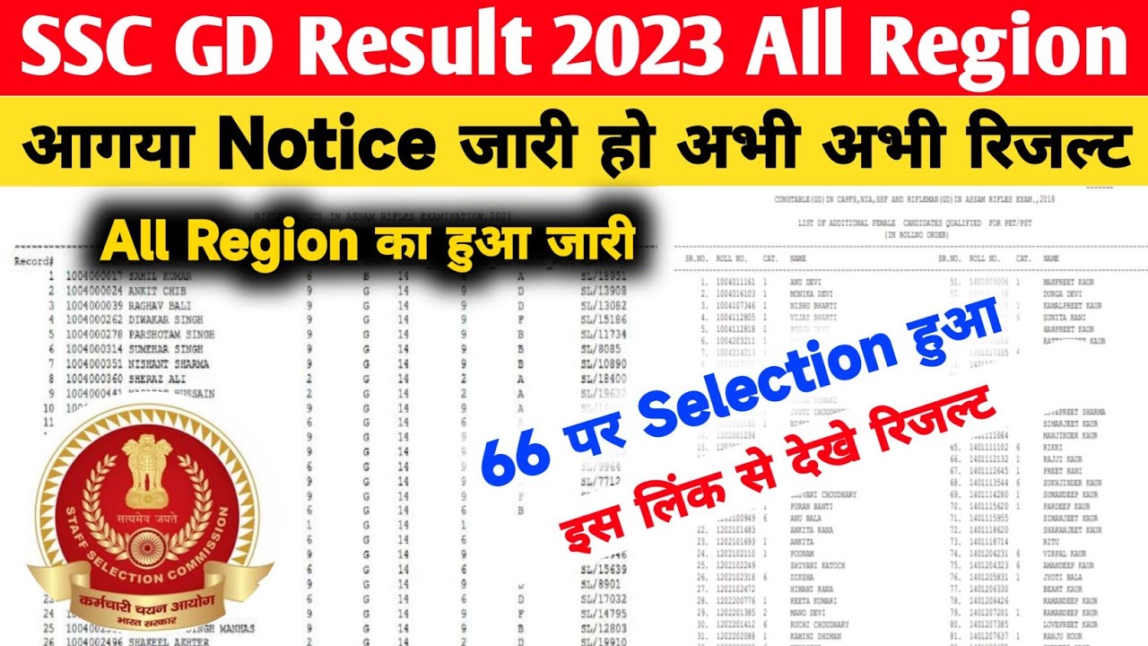 Ssc GD Result 2023 Kaise Dekhe ? How To Check Ssc GD Constable Result ...