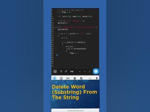 Delete Word (Substring) From The String in C Program #cprogramming #datastructure #viral #shorts ...