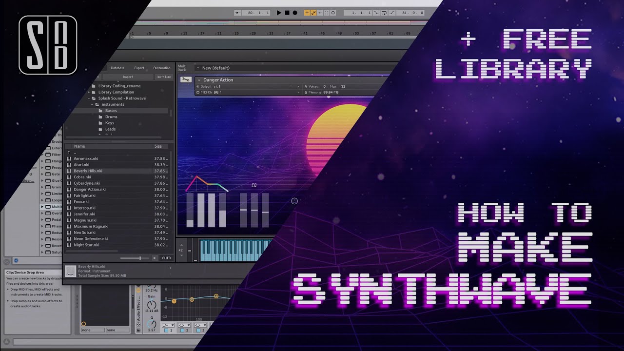 How to make Synthwave? Free KONTAKT library & DAW Project. - YouTube