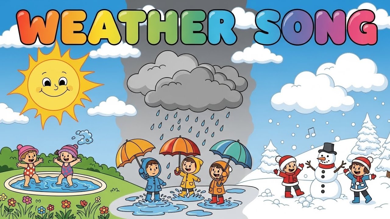 Weather Song ☀️🌧️ ️ | Kids Learning Song | Sun, Rain, Snow & Seasons ...