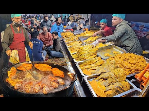 Karachi Fried Fish & Grilled Fish at Biggest Seafood Street LAHORI ...