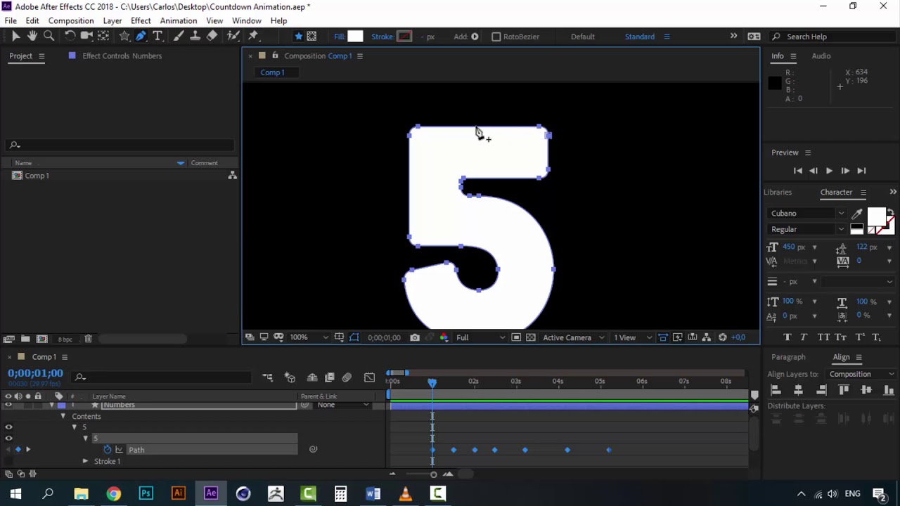 04/08 Fixing the Morphing Effect — Motion Graphics: Animate a Countdown ...