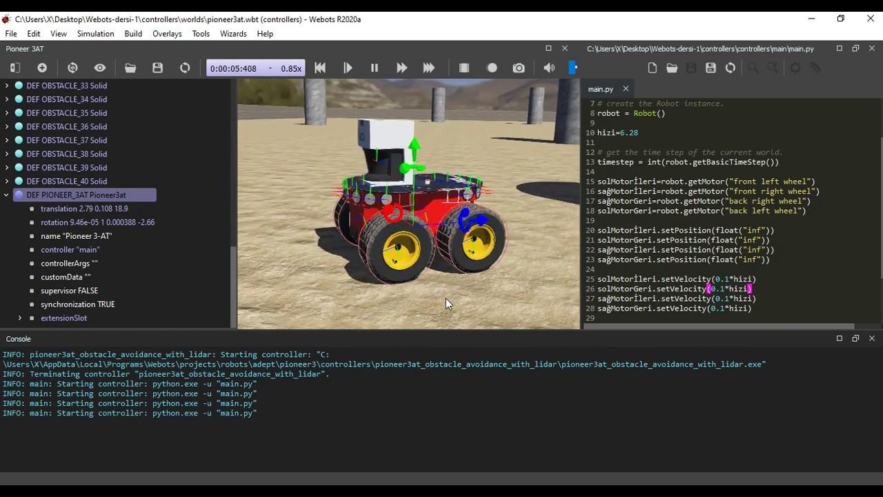 Webots Python ile Robot üzerinde ki Motor Kontrolleri - Webots Python ...