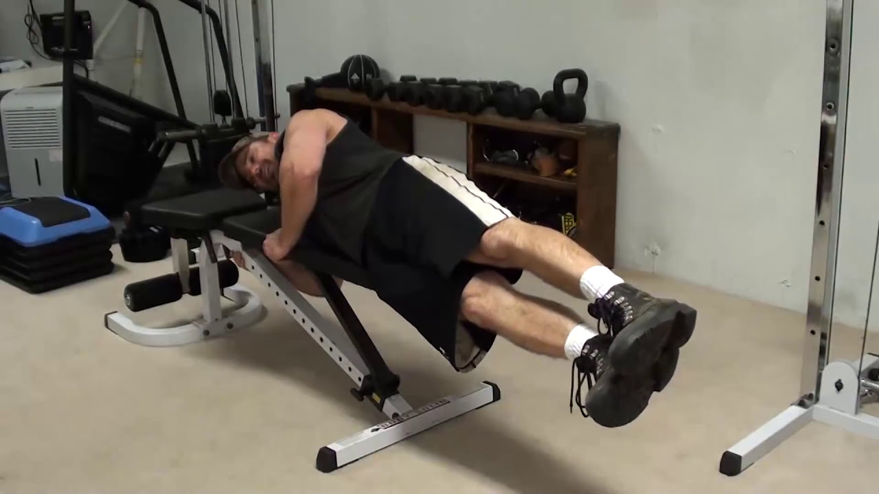 The Human Flag On a Flat Bench for the Obliques - YouTube