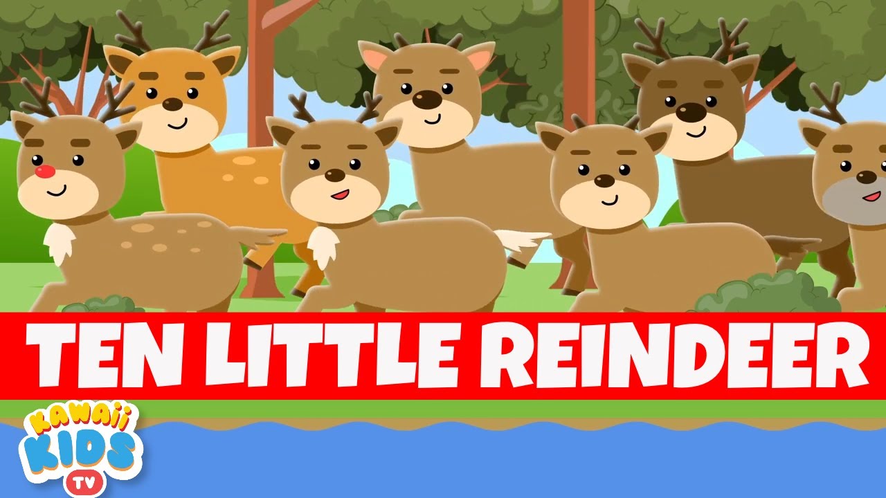 Ten Little Reindeer (Christmas) | Counting 1 to 10 | Numbers Songs for ...