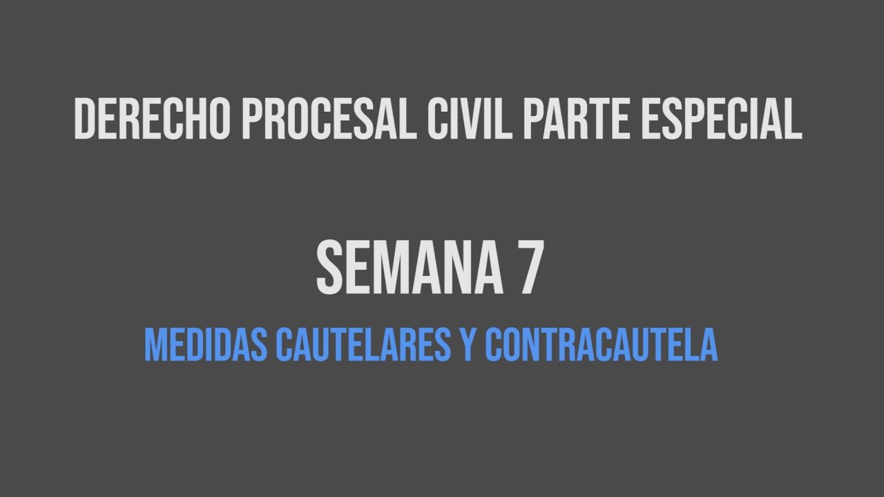 Medidas Cautelares y Contracautela - YouTube
