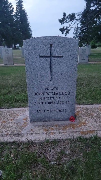 PRIVATE JOHN W. MACLEOD 14 BATTN. C.E.F. 7 SEPT 1958 AGE 65 - YouTube