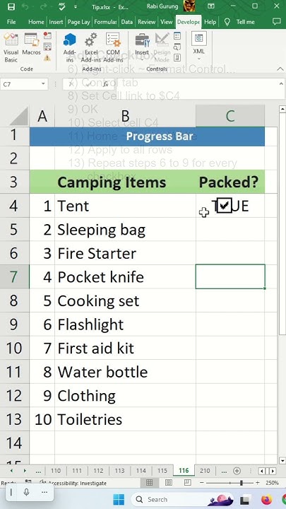 How to Create Progress Bars in Excel (Step-by-Step) - Excel Tips and Tricks - Part 1 - YouTube