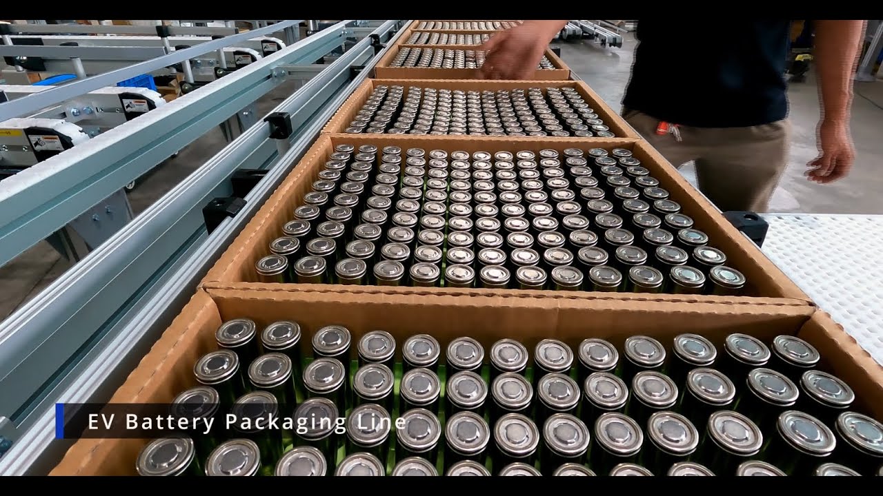 Conveyor for EV Battery Packaging Line - YouTube