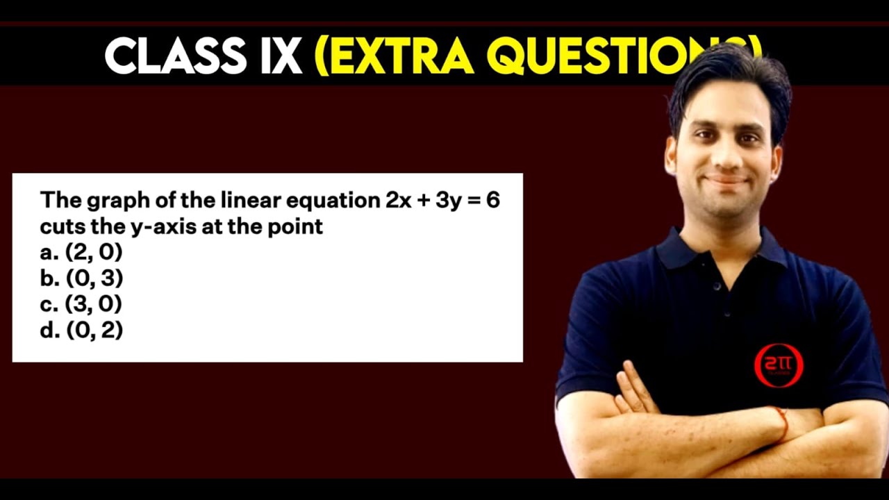 The graph of the linear equation 2x + 3y = 6 cuts the y-axis at the ...