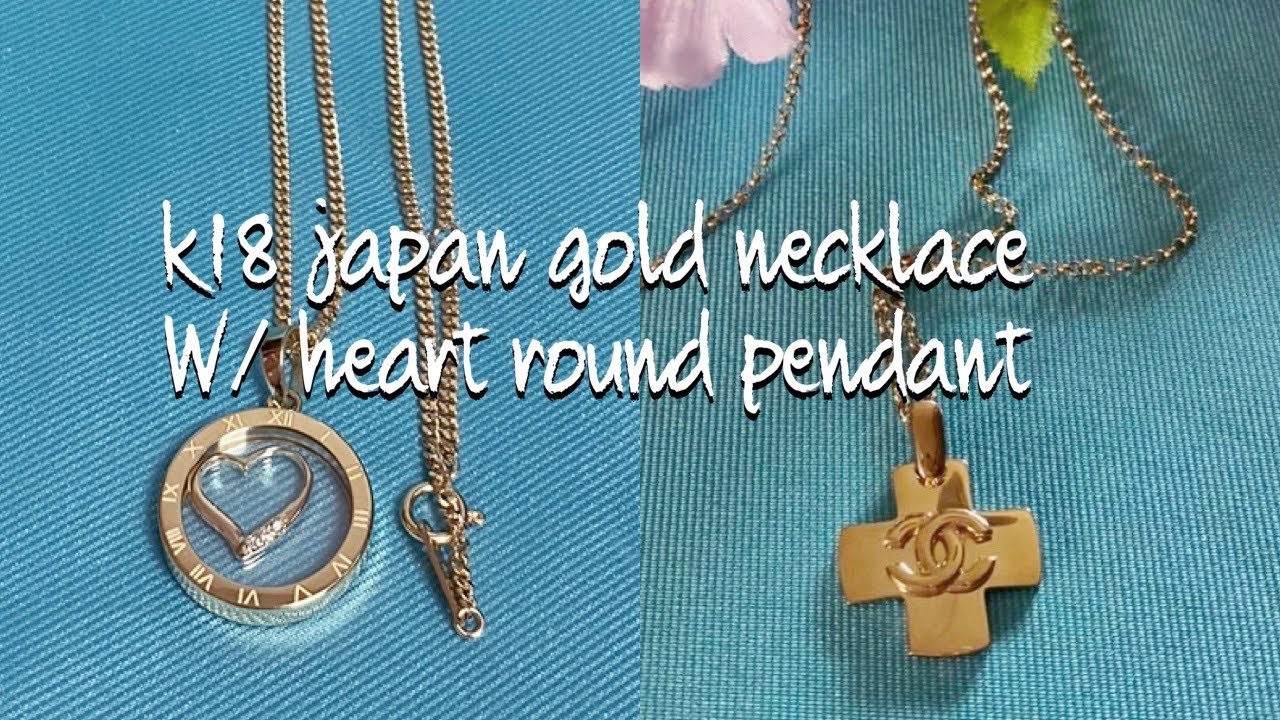 K18 japan gold necklace w/ pendant japan jewelry #107 - YouTube