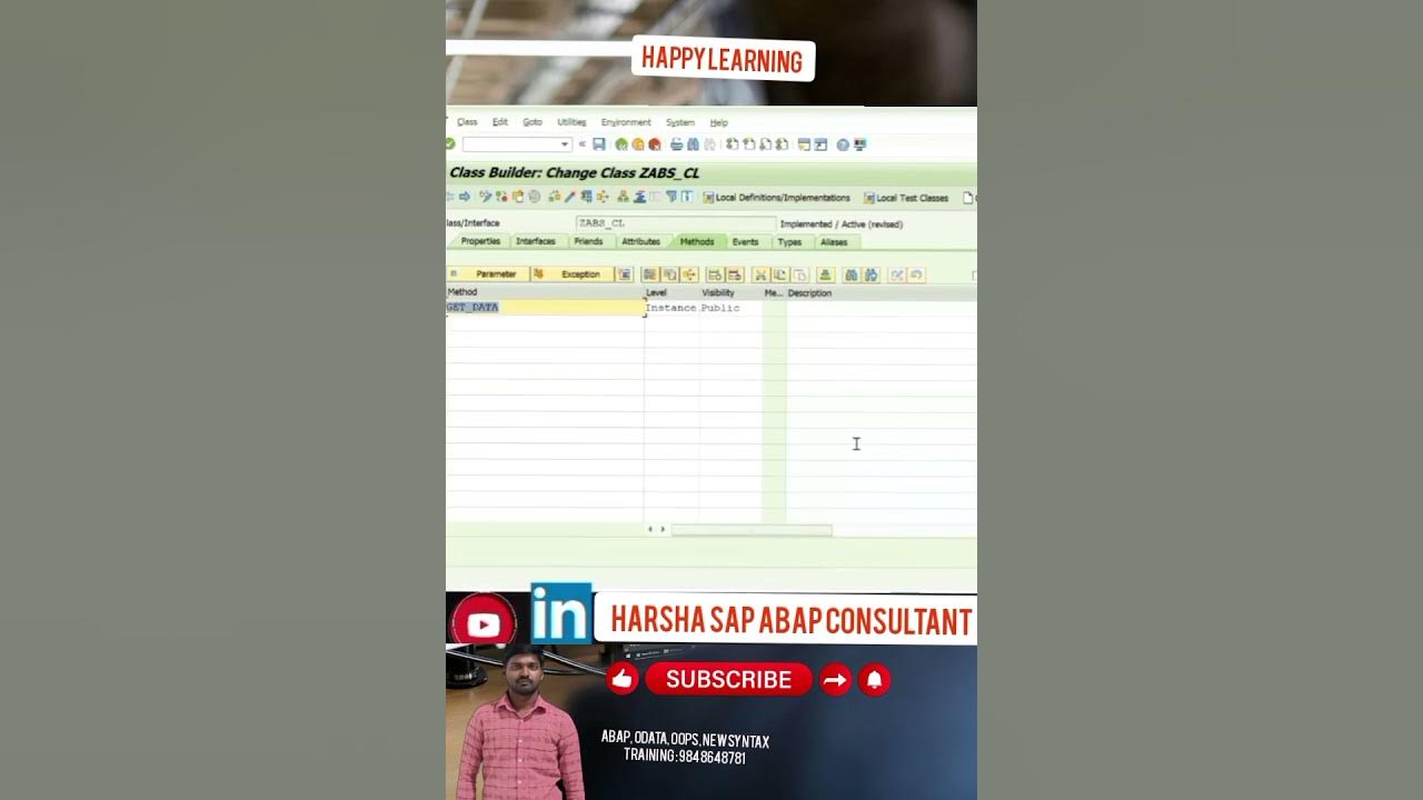 how can i make my class as abstract class in ooabap? for abap, oops, odata, training ...