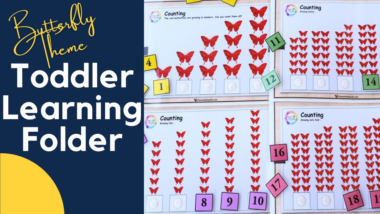 Toddler learning folder-Butterfly theme, Homeschool learning busy book ...