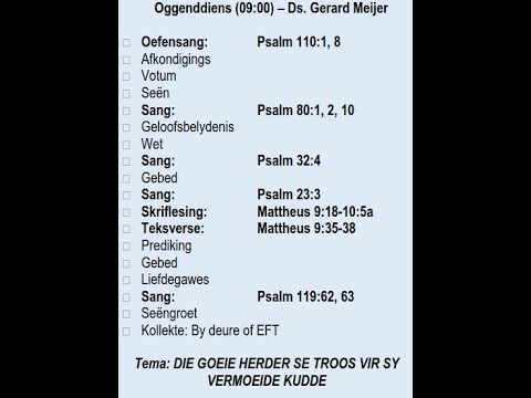 2024-12-08 Oggend Ds. Gerard Meijer Mattheus 9:18-10:5a - YouTube