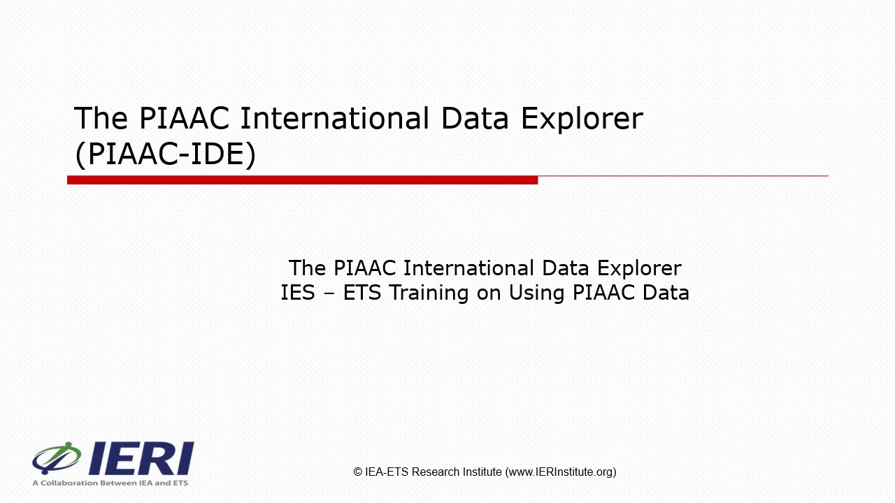 4a. The PIAAC IDE - An Introduction - YouTube