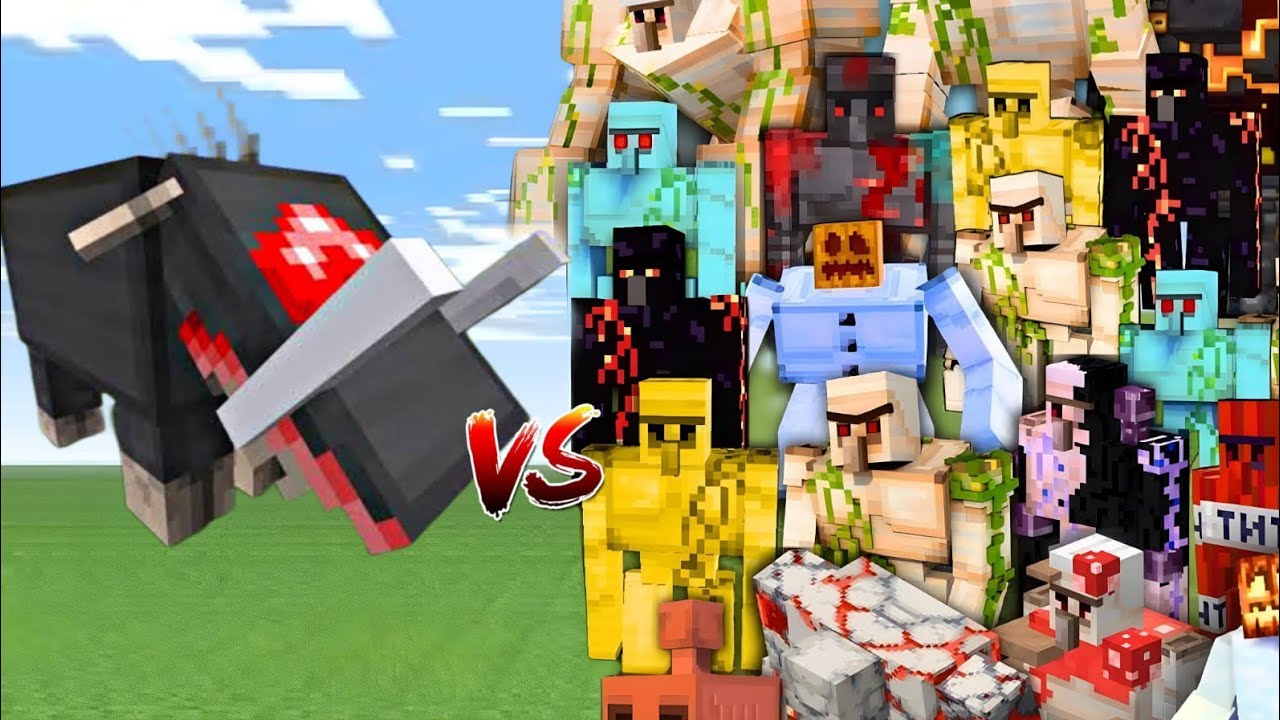 Minecraft: All Golems vs T-Rabus – Ultimate Battle! (Iron, Snow, Copper ...