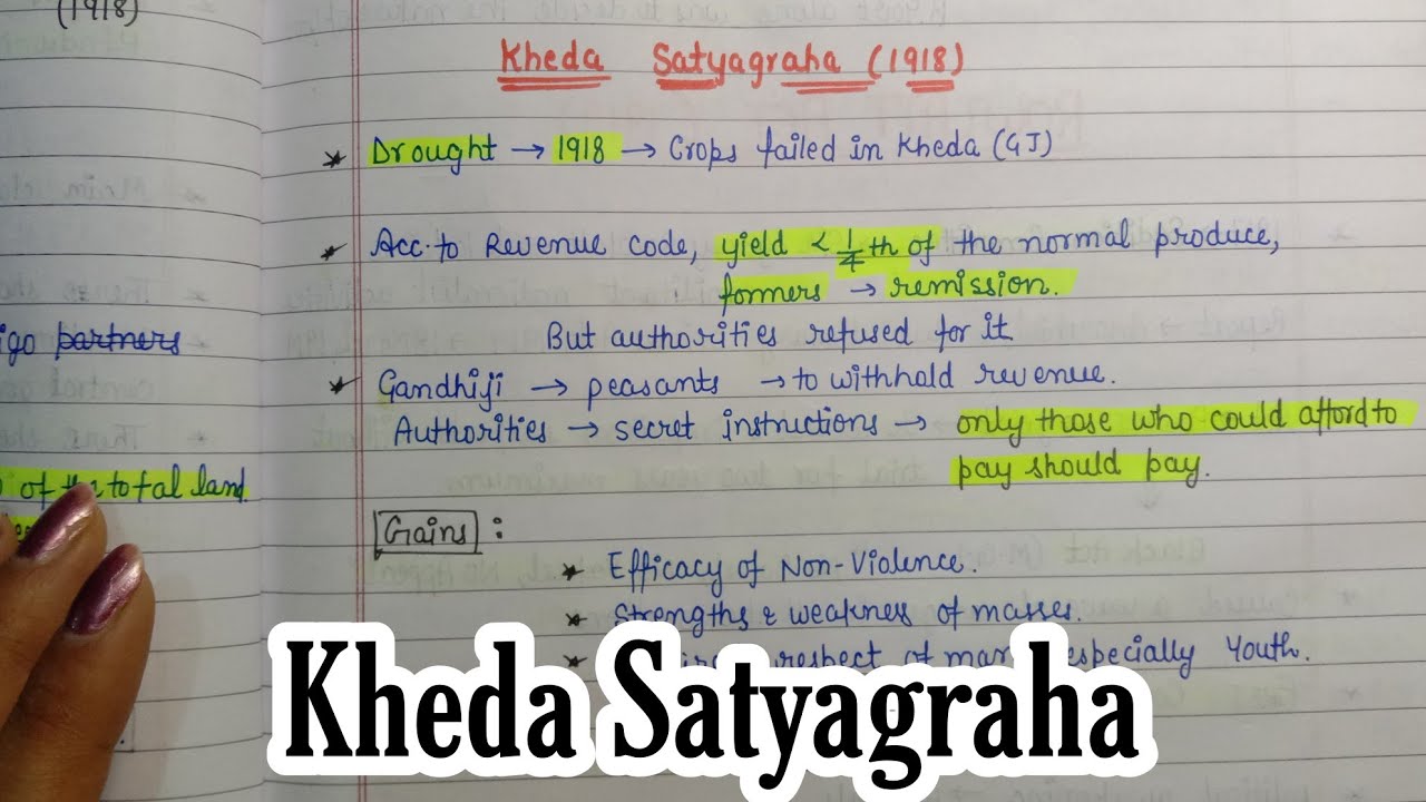 Kheda Satyagraha(1918)|| Handwritten Notes ||National Movement ...