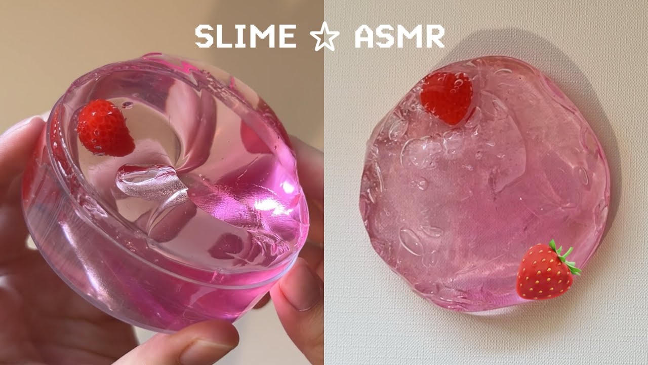 SLIME ☆ STRAWBERRY JAM SLIME POKING & POPPING SOUND ASMR ( ´ω` )*🍓 ﾟ* - YouTube