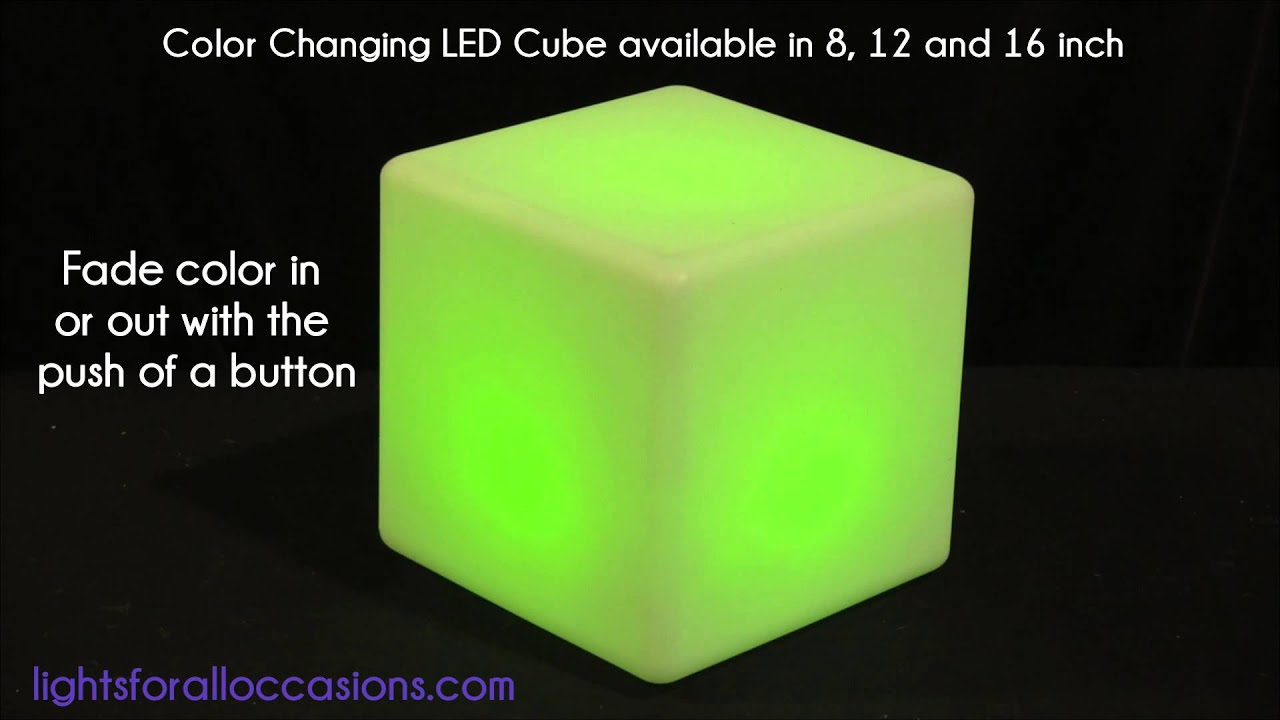 Color Changing LED Cube, Available in 8 inch, 12 inch and 16inch - YouTube