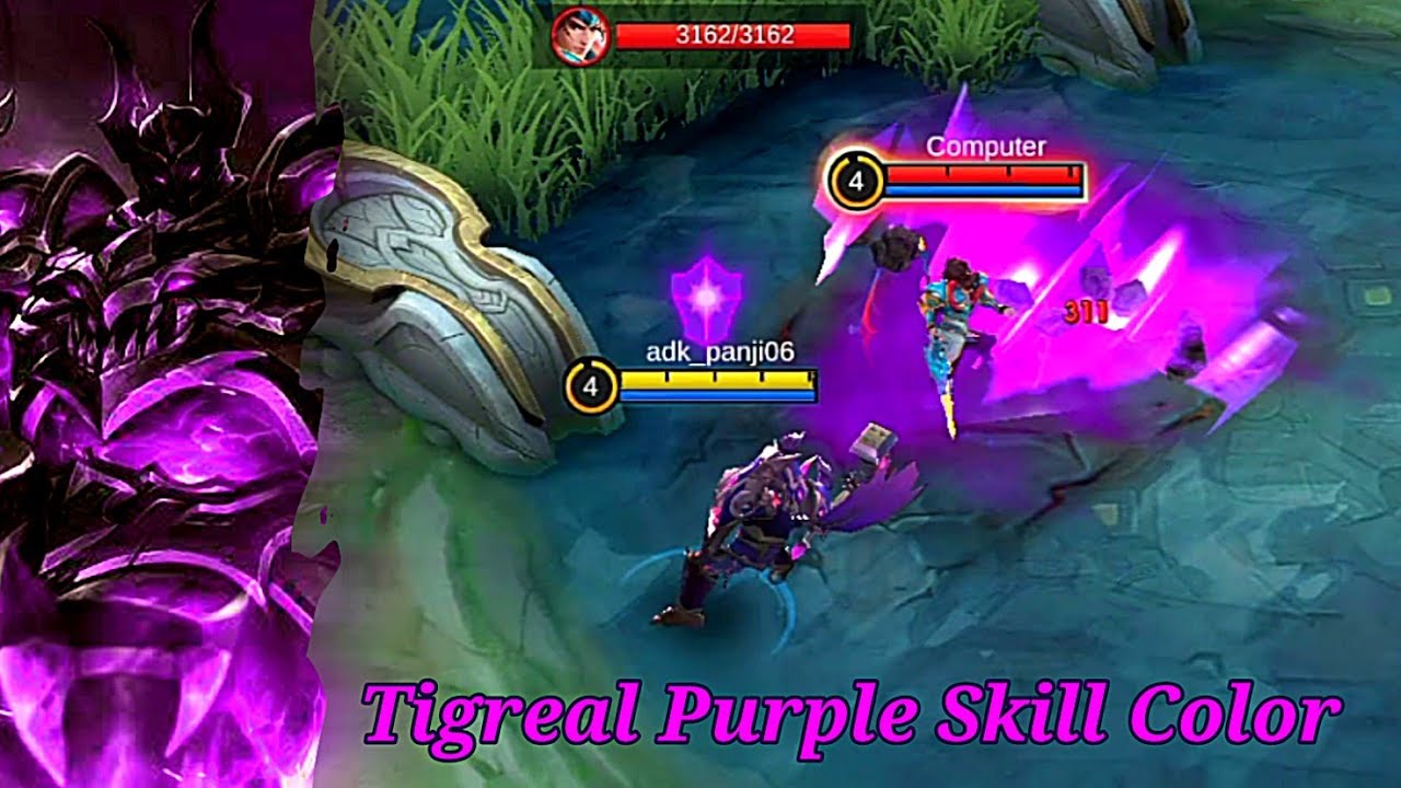 Tigreal Fallen Guard Skin Painted | Purple Skill Color | Skin Script ...