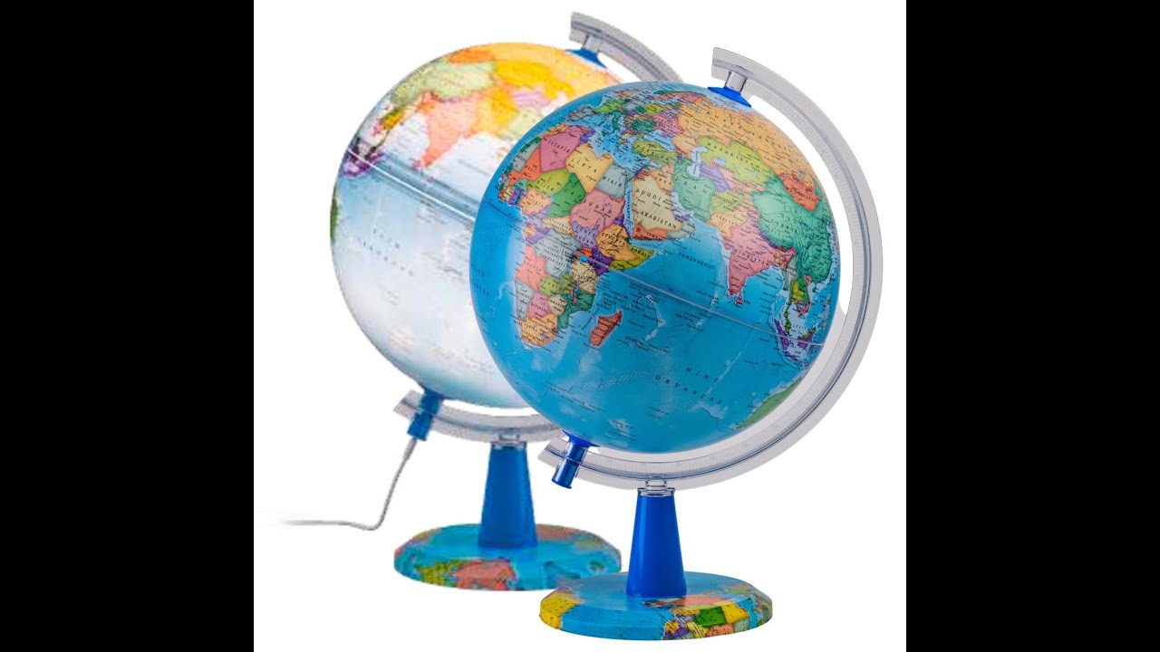 TOPGLOBE 30cm Illuminated Globe - English Map - Modern Political World ...