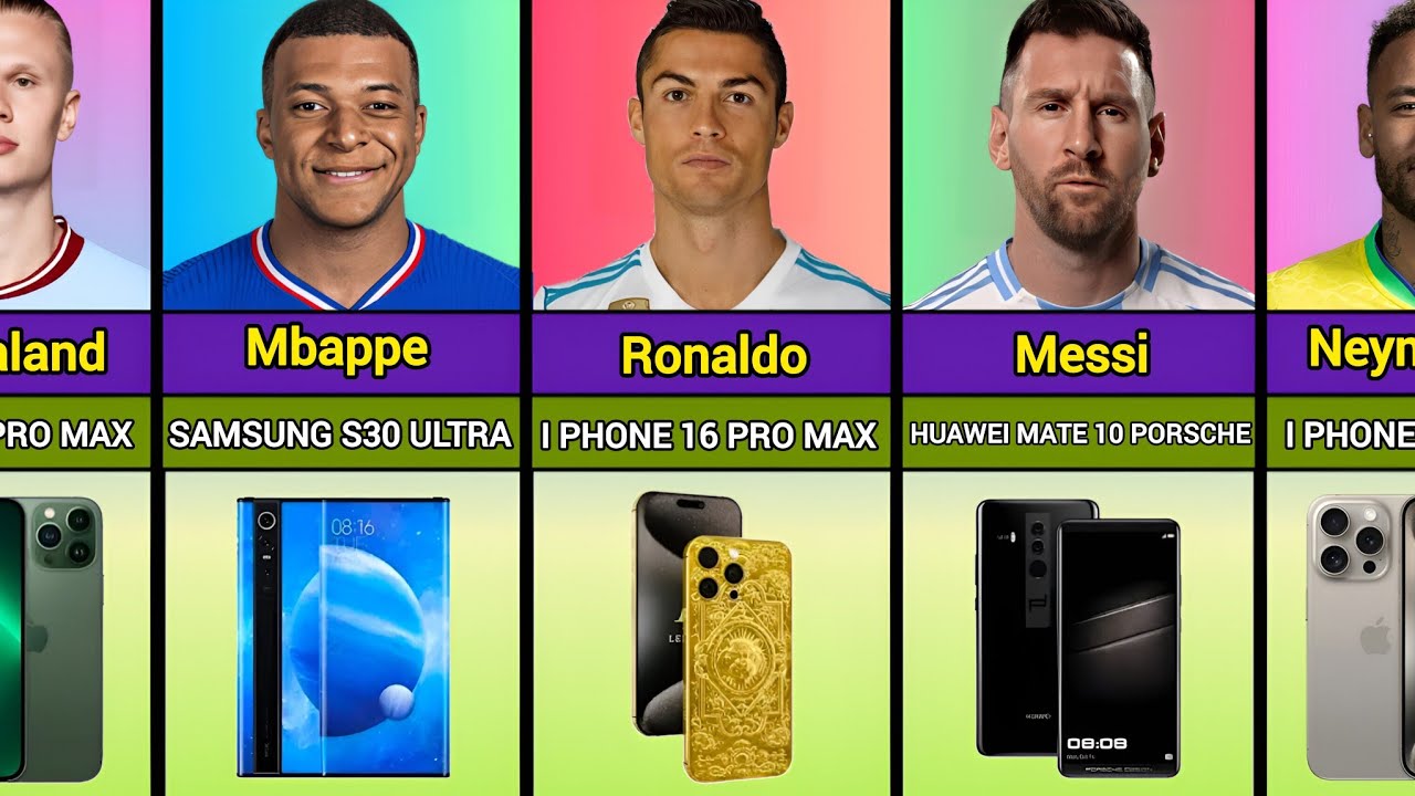comparison: Famous Football Players MOBILE PHONES - YouTube