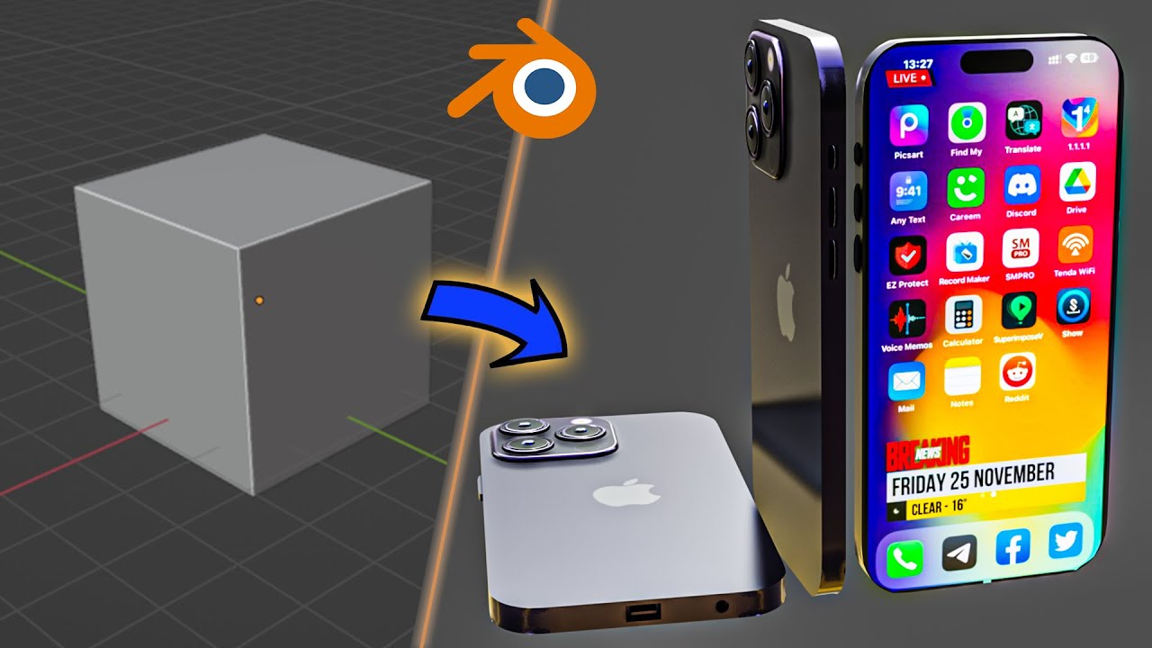 How to make iPhone in Blender| Easy Tutorial - YouTube