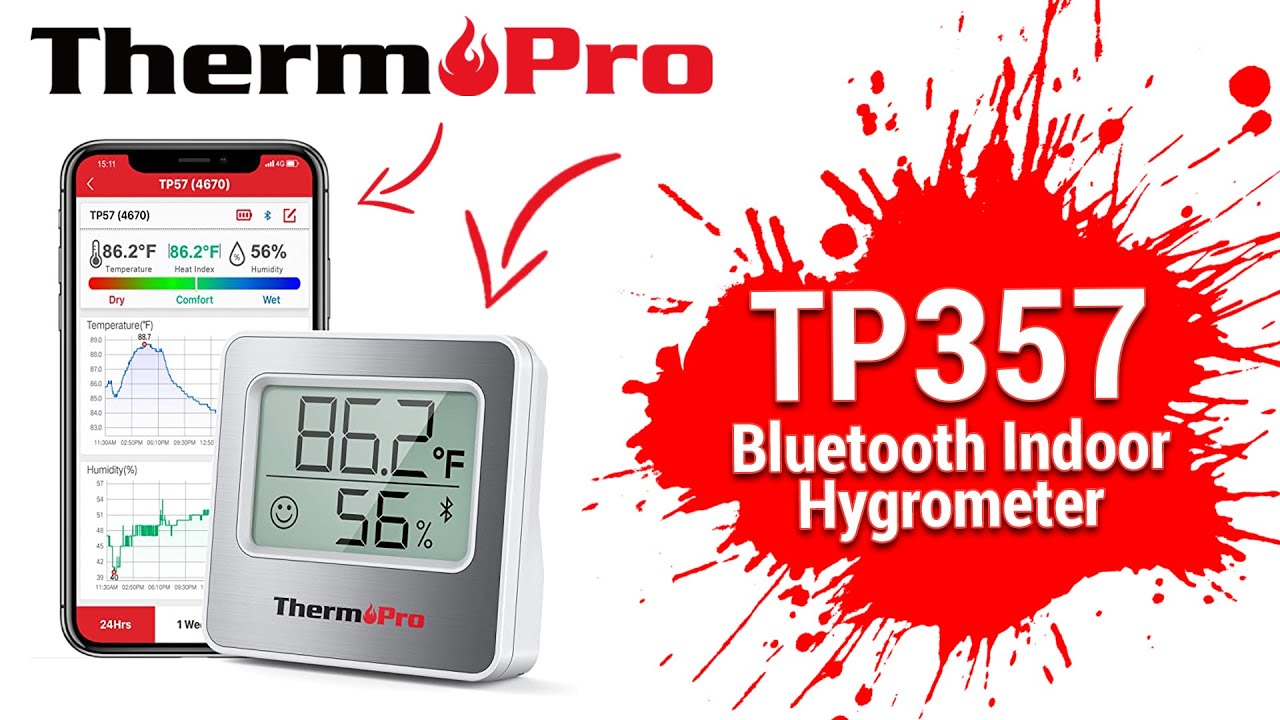 Thermopro TP357 Bluetooth Digital Indoor Hygrometer Thermometer Setup ...