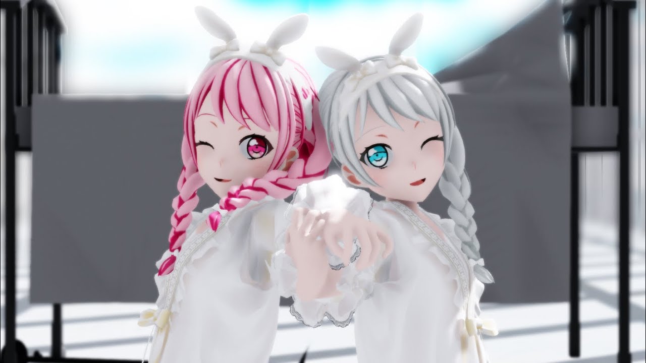 【BanG Dream! MMD】Maruyama Aya & Wakamiya Eve 【Dive To Blue】 - YouTube