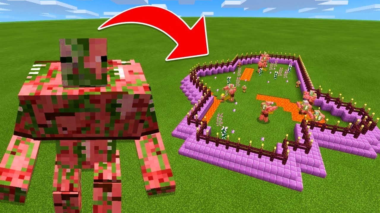 MCPE: How To Make a Mutant Zombie Pigman Farm - YouTube