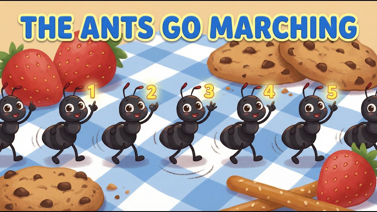 The Ants Go Marching 🐜 | Fun Kids Nursery Rhyme | Counting & Action ...