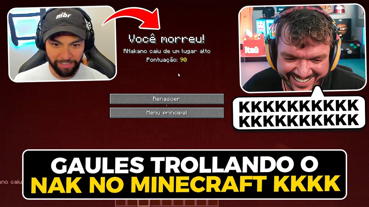GAULES RINDO MUITO DO NAK CAINDO NA SUA TRAP NO MINECRAFT | CORTES DO ...