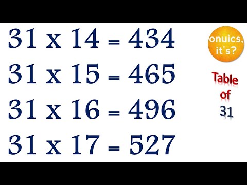 Table of 31 | Pahada 31 ka multiplication se | Math - YouTube