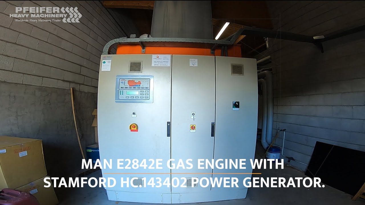 MAN GAS Engine With Stamford HC.143402 Emergency Power Generator - YouTube