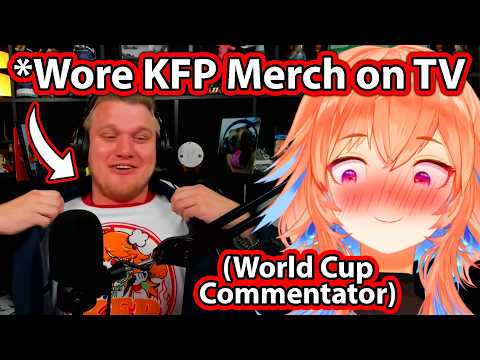 Kiara Saw World Cup Commentator Wore KFP Merch on Television 【Hololive】