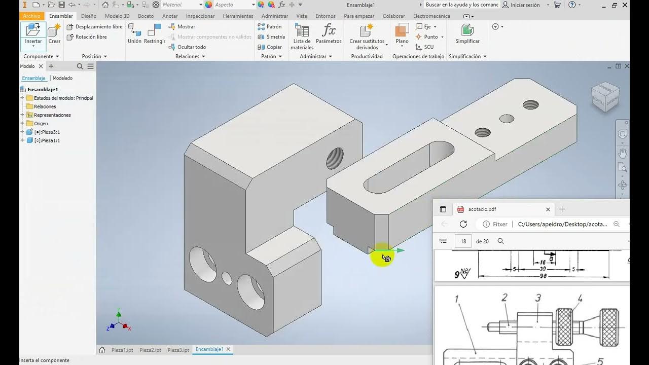 CONJUNTO PIEZA TOPE REGULABLE INVENTOR - YouTube