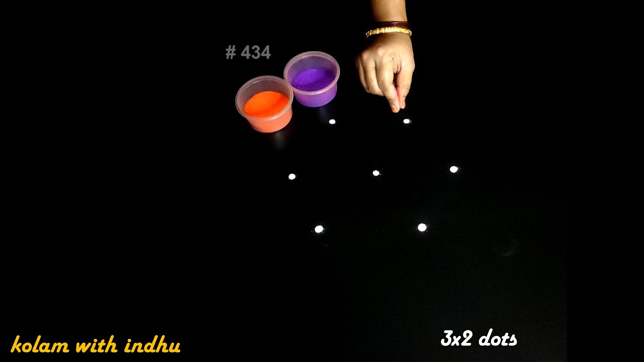 Simple Wednesday Kolam | 3x2 dots Easy Muggulu | Pongal Kolam 2024 ...