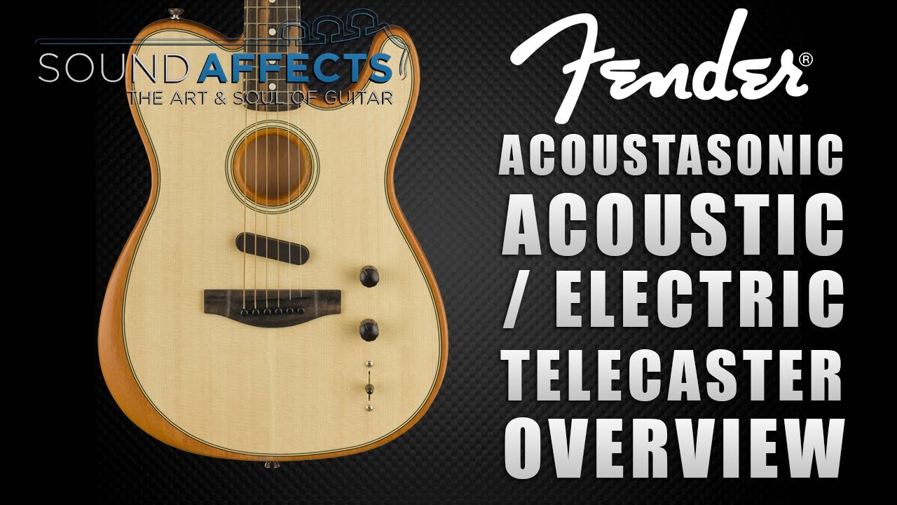 Fender American Acoustasonic Acoustic/Electric Telecaster Guitar Hybrid ...