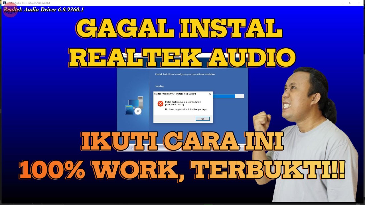 Tutorial Cara Instal Realtek HD Audio Driver - Error Code 001 - Windows ...