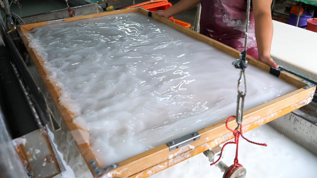 How Handmade Paper is Made in Taiwan - Taiwanese Paper Factory - YouTube