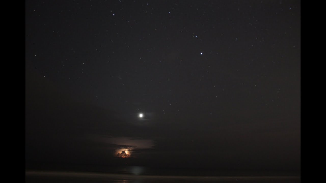 Venus Mars Sun Rise Lightning Clouds Ocean Beach Time-lapse 9-12-2015 ...