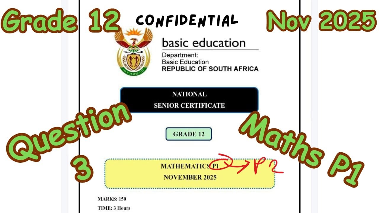 @MindXelerate: Grade 12 maths paper 2 november 2025 memo | Question 3 ...