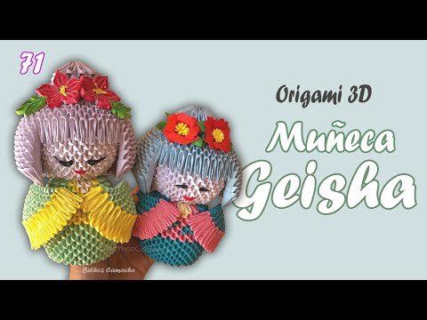 Cómo Hacer una Muñeca Geisha en Origami 3D - 3D origami Japanese Doll  - Bethoz Camacho