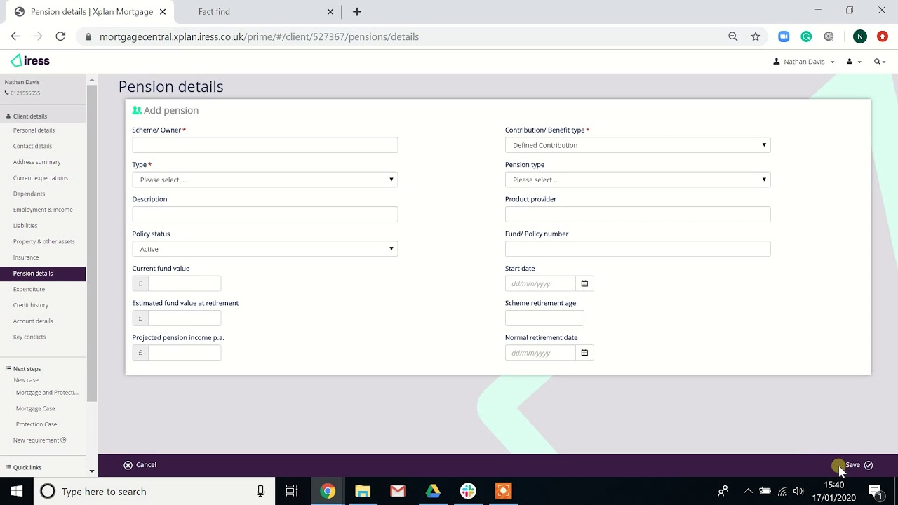 Iress Xplan Mortgage Fact Find - YouTube