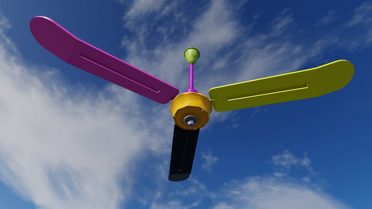 New Invention Wobbly Ceiling Fan Pink, Yellow, Blue Blade In House ...