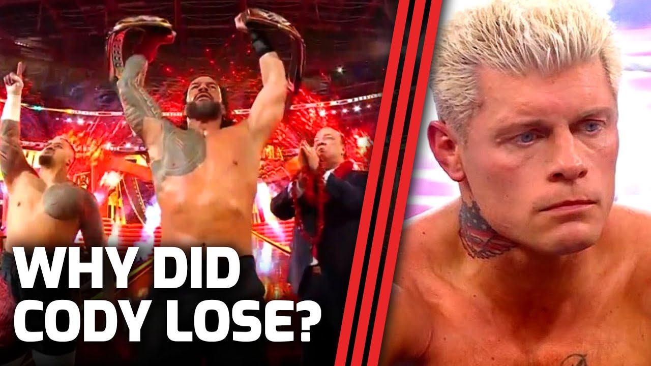 Why did Cody Rhodes lose to Roman Reigns at WrestleMania 39? - YouTube