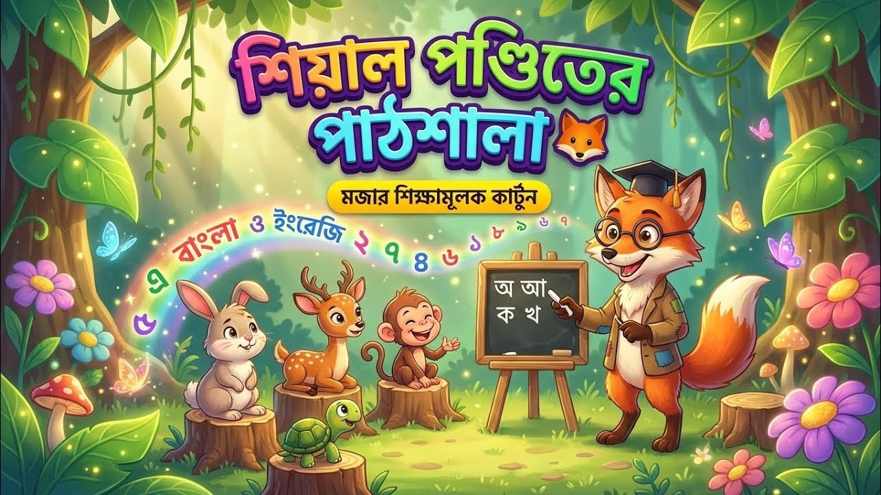 শিয়াল পণ্ডিতের পাঠশালা | Shiyal Pandit | Bangla Cartoon Story ...